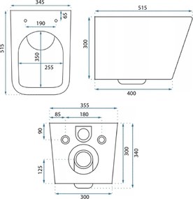 Rea, Závěsná WC mísa REA Julio Rimless, REA-C4803