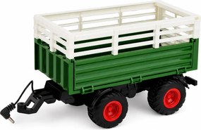 LEAN Toys Zemědělský traktor s vyklápěcím přívěsem, dálkově ovládaný RC, se světly, měřítko 1:24