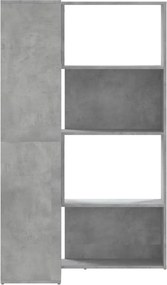 Rohová knihovna 4patrová betonově šedá 85x85x140 cm kompozit 3307813