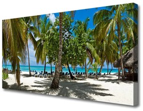 Obraz na plátně Pláž Palma Stromy Krajina 140x70 cm