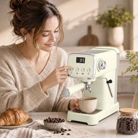HOMCOM Pákový kávovar 20 bar espresso stroj s našlehávačem mléka a 1,2 l odnímatelnou nádrží na vodu pro espresso