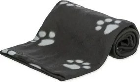 TRIXIE BEANY 100x70 cm černá s bílými tlapkami / Deka pro psy / Fleece