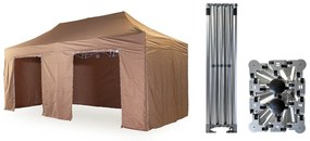 Nůžkový párty stan 4x6 m /4 nohy TENTino BIG HEXAGON Barva opláštění: 10B - SVĚTLE HNĚDÁ