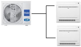 Klimatizace Haier parapetní 1+2 (2,5kW + 2,5kW) Multi-split R32