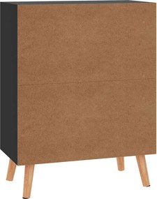 Příborník černý s vysokým leskem 60x30x72 cm kompozitní dřevo 326829