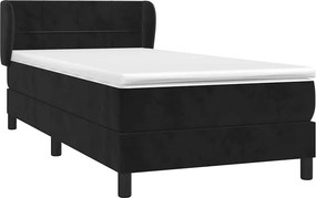 Box spring postel s matrací černá 80 x 200 cm samet 3127459