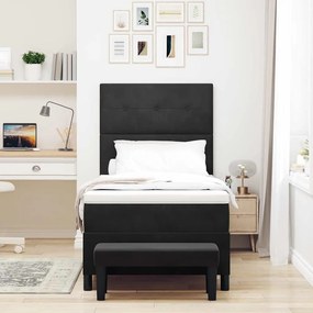 Postel s boxspringem s čelo Černá 200 x 100 cm samet 3344494