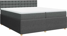 Box spring postel s matrací tmavě šedá 200x200 cm textil 3289878