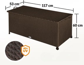 Deuba Úložný box s kolečky 370 L - hnědý
