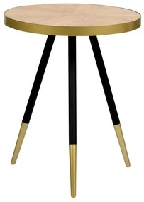 Odkládací stolek světlé dřevo/zlatá RAMONA Beliani
