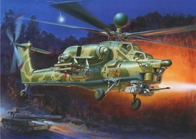 Plastikový model model kit vrtulník 7255 - mil mi-28n russian helicopter