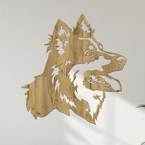dřevo života Dřevěný obraz Chodský pes Zvolte rozměr (cm): 38x40, Zvolte barvu dekoru: Dub zlatý