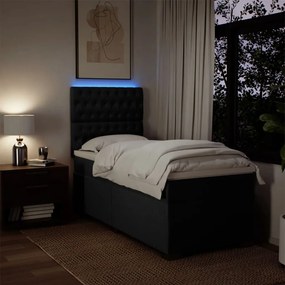 Box spring postel s matrací černá 80 x 200 cm textil 3292624