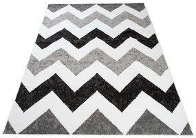 Chemex Kusový koberec Maya - abstrakt 1 - šedý/černý Rozměr koberce: 80x150 cm