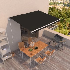 Automatická zatahovací markýza 450 x 350 cm antracitová 3069009