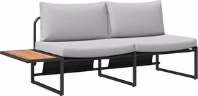 vidaXL Zahradní sofa s polštářem Světle šedá 200,5 x 70 x 85,5 cm Ocel [42007550]
