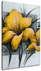 Gario Ručně malovaný obraz Nádherné žluté Vlčí máky Rozměry: 120 x 80 cm