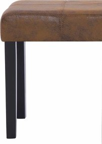 Lavice 106 cm hnědá umělá semišová kůže 281311