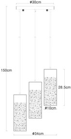 Globo 21005-3H - Lustr na lanku CROCKY 3xE27/40W/230V