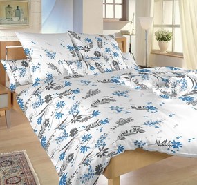 Dadka Povlečení krep Agáta denim na bílém  140x200, 70x90 cm
