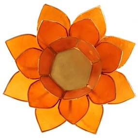 Milujeme Kameny Svícen - lotosový květ - oranžový - velký