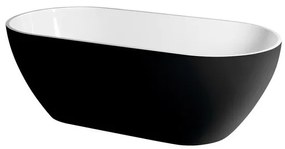 Polysan Reduta Volně stojící vana 150x75x46 cm, černo/bílá 72974