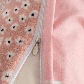 Oboustranný povlak na polštářek DUO SENSE DAISELLE 45x45 cm mikroplyš/flanel, růžový