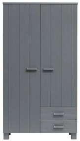 OnaDnes -20% Hoorns Tmavě šedá dřevěná šatní skříň Koben 111 cm se šuplíky