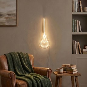 Neonová nástěnná lampa teplá bílá vč. LED - Žárovka