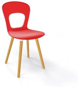 Gaber Plastová židle BLOG BL Barva plastu Gaber blog _ bílá - červená Moření Scab FN-buk přírodní