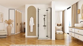 Rea, Sprchová kabina REA Hugo Double Black 90x90, KPL-K6601