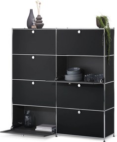 Tchibo - Vysoká skříňka CN3 s 8 výklopnými dvířky - barva: černá
