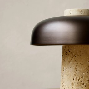 AUDO (MENU) Stolní lampa Reverse, Travertine, Bronzed Brass 1410619