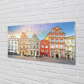 akrylový obraz Gdańsk budovy staré město 125x50 cm
