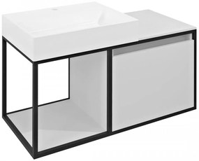 Sapho SKARA umyvadlová skříňka 100x49,5x46,5cm, černá mat/bílá mat CG004-3131