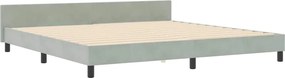 Postel s boxspringem s čelo Světle šedá 200 x 200 cm samet 3344963