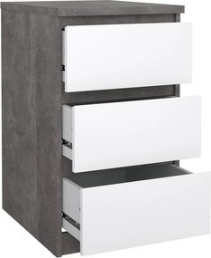 FALCO Komoda Simplicity 237 beton/bílý lesk
