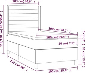 vidaXL Box spring postel s matrací 100 x 200 cm textil [3131491] Barva: Černá