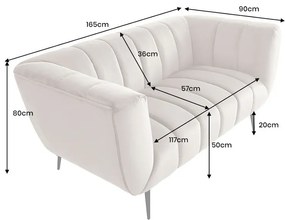 Massive home | Pohovka NOBLESSE 2M 165 CM šedá samet