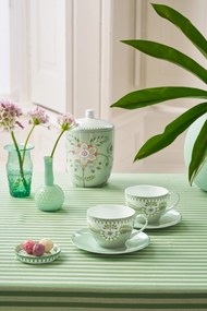Pip Studio Lily & Lotus sada 2ks cappuccino šálků s podšálky 270ml, zelená