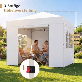 Costway Pavilon skládací vodotěsný zahradní altán s odnímatelnými bočními