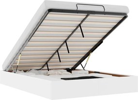 Osmanský rám postele bez matrace bílý 140x190 cm umělá kůže 3310800
