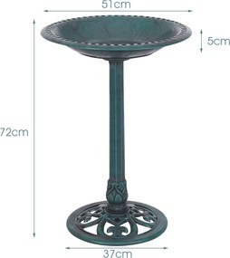 Costway Bird Bath Volně stojící vana pro ptáky se stojanem Pítka pro ptáky Ø