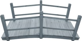 Zahradní můstek šedý 140 x 60 x 56 cm masivní jedle 310040