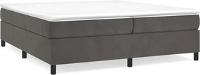 Box spring postel s matrací tmavě šedá 200x200 cm samet 3144700