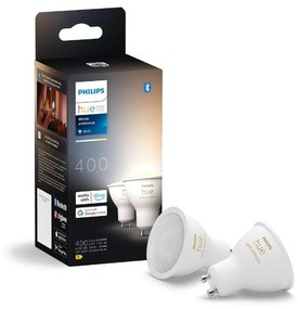 Philips Hue Smart žárovky - Chytrá LED žárovka GU10, 4,2 W, stmívatelná, bílé světlo, 2 ks 929003666702