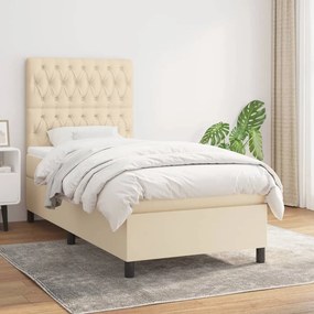 Box spring postel s matrací krémová 100 x 200 cm textil 3141998