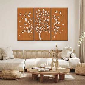 dřevo života 3 dílný dřevěný strom PODZIM Zvolte barvu dekoru: Třešeň, Rozměry šxv (cm): 240x160