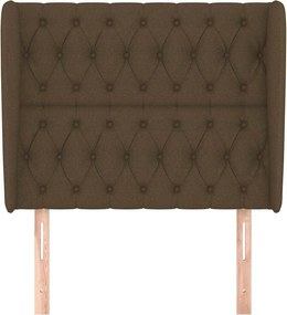 Čelo postele typu ušák tmavě hnědé 103x23x118/128 cm textil 3118285