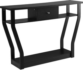 Costway Konzolový stůl černý se zásuvkou a policí – 120 × 30 × 81 cm